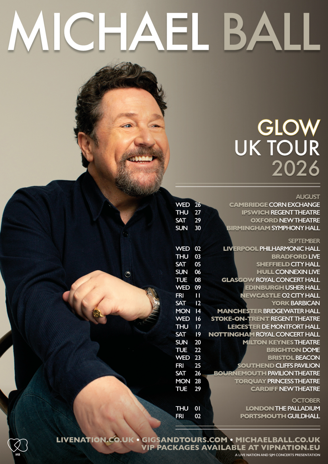 Michael Ball is coming to the East Midlands in 2026 with his Glow UK ...